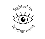 Personalised Teacher Stamps | Sighted by__ eyes stamp – STAMP IT, By ...
